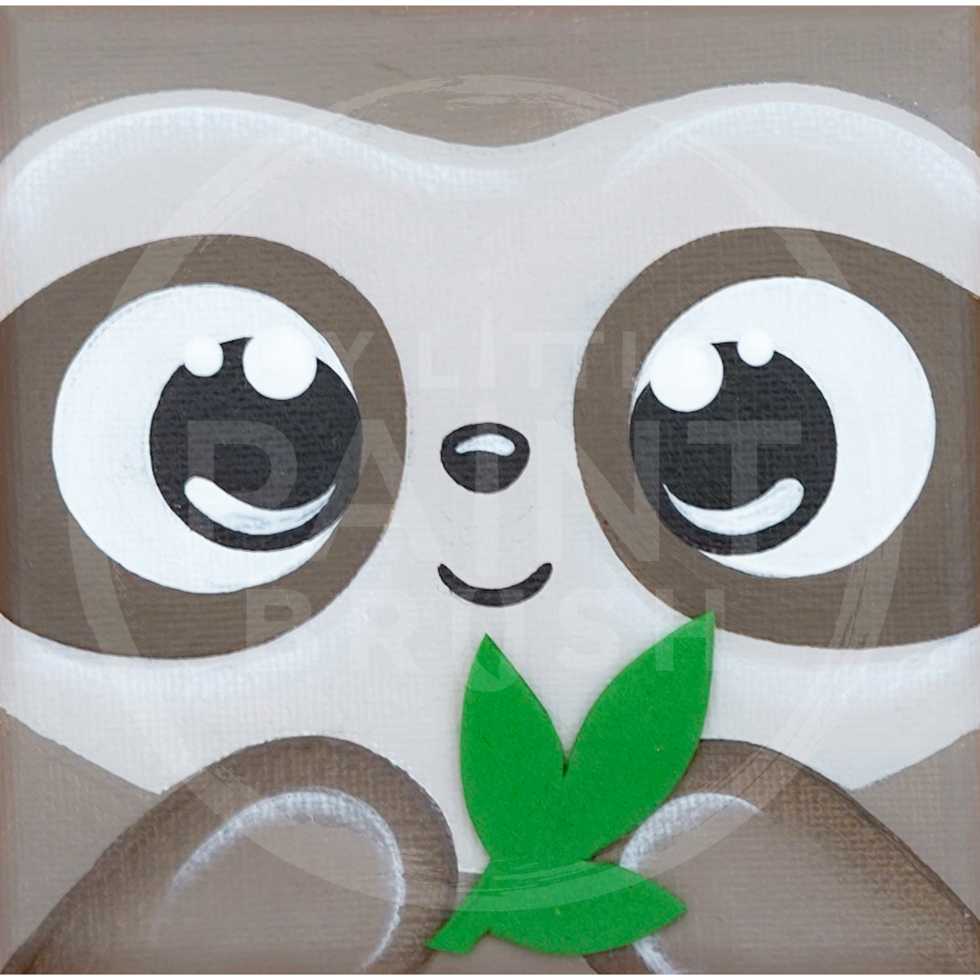 Sloth Acrylic Paint Art Kit On Mini Canvas – My Little Paintbrush