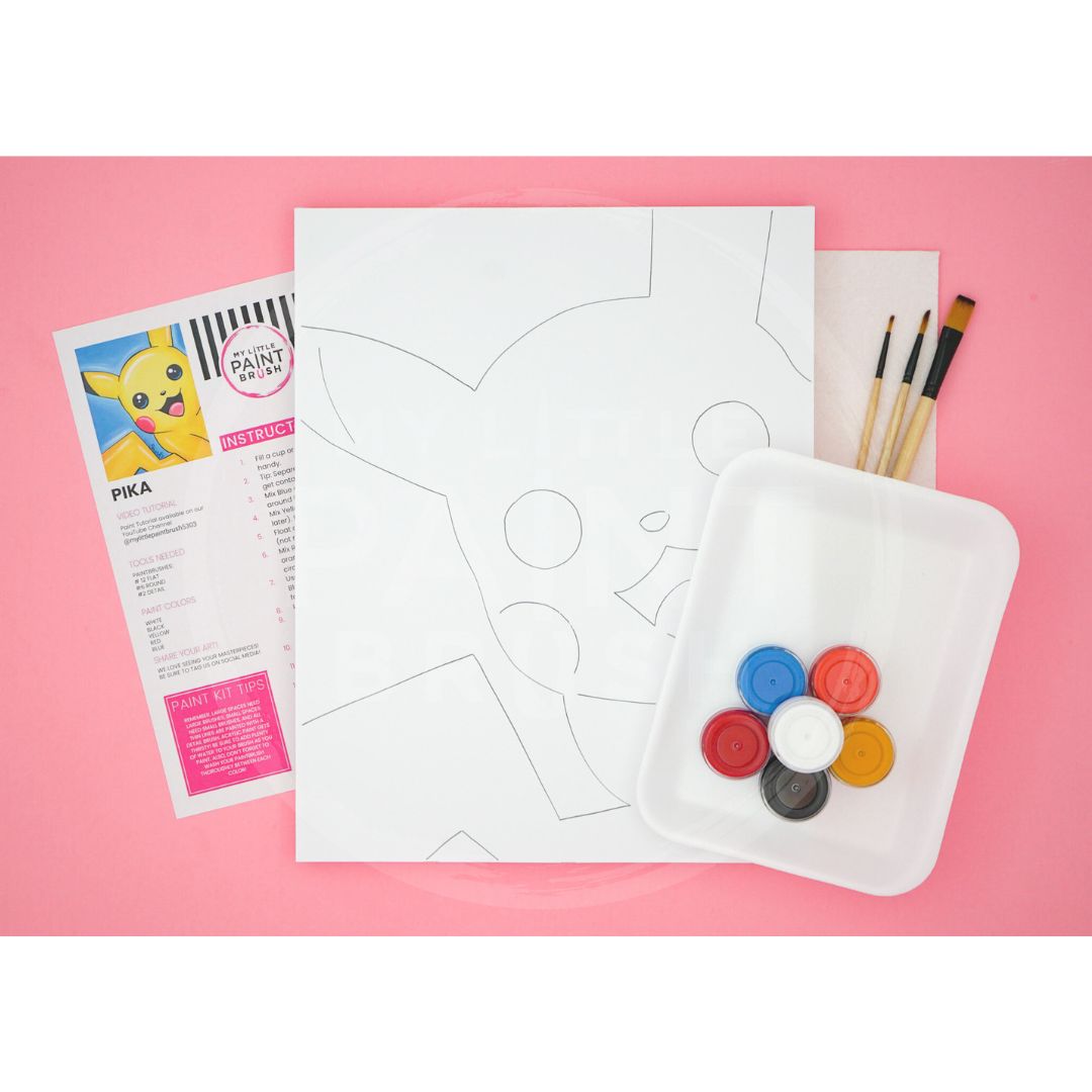 Pikachu Acrylic Paint Art Kit On Canvas For Kids – My Little Paintbrush