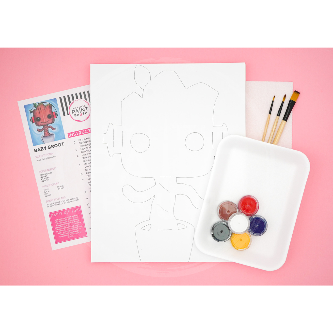 Baby Groot Acrylic Paint Art Kit For Beginners – My Little Paintbrush