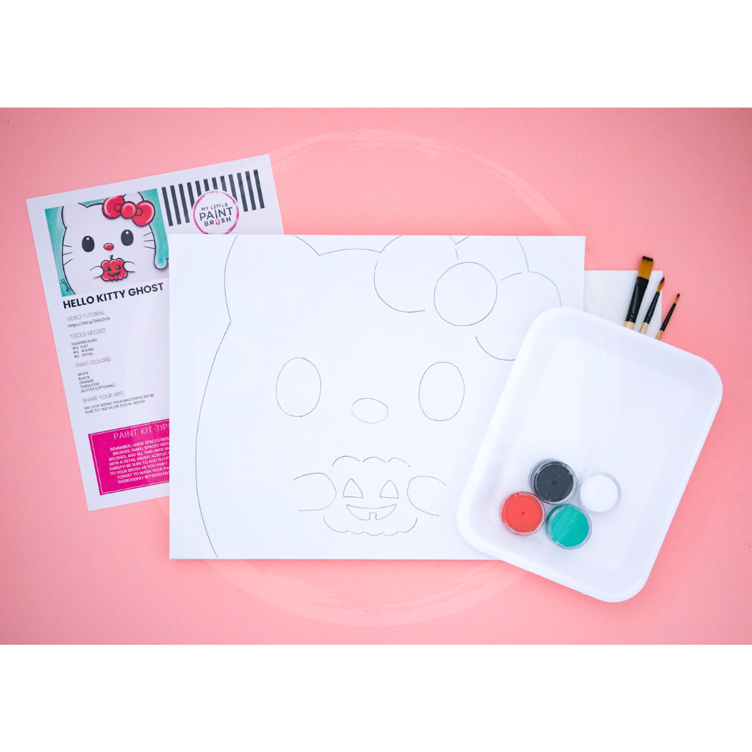 Hello Kitty Ghost Acrylic Paint Art Kit On Canvas For Beginners – My ...