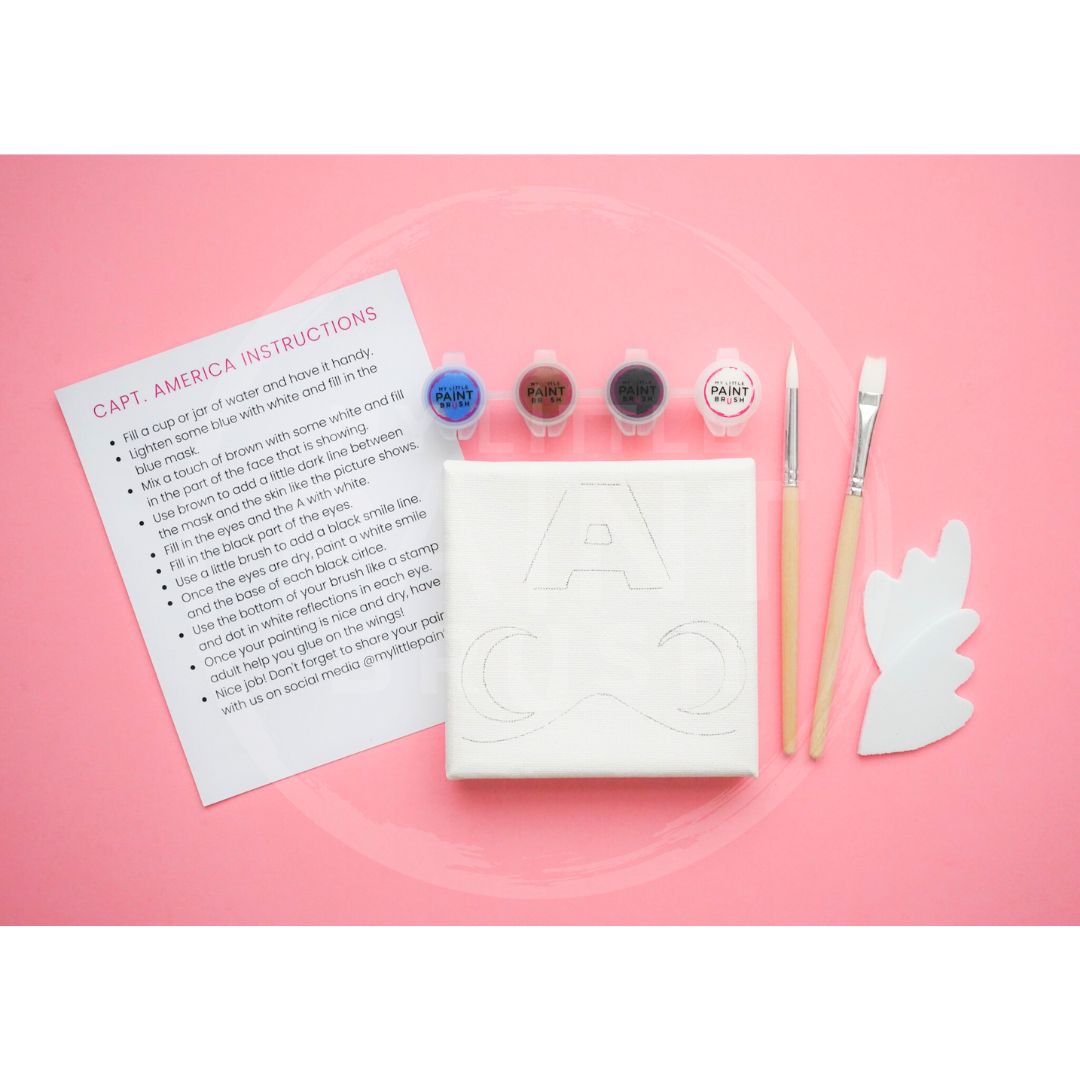 Captain America Acrylic Paint Art Kit Mini Canvas – My Little Paintbrush