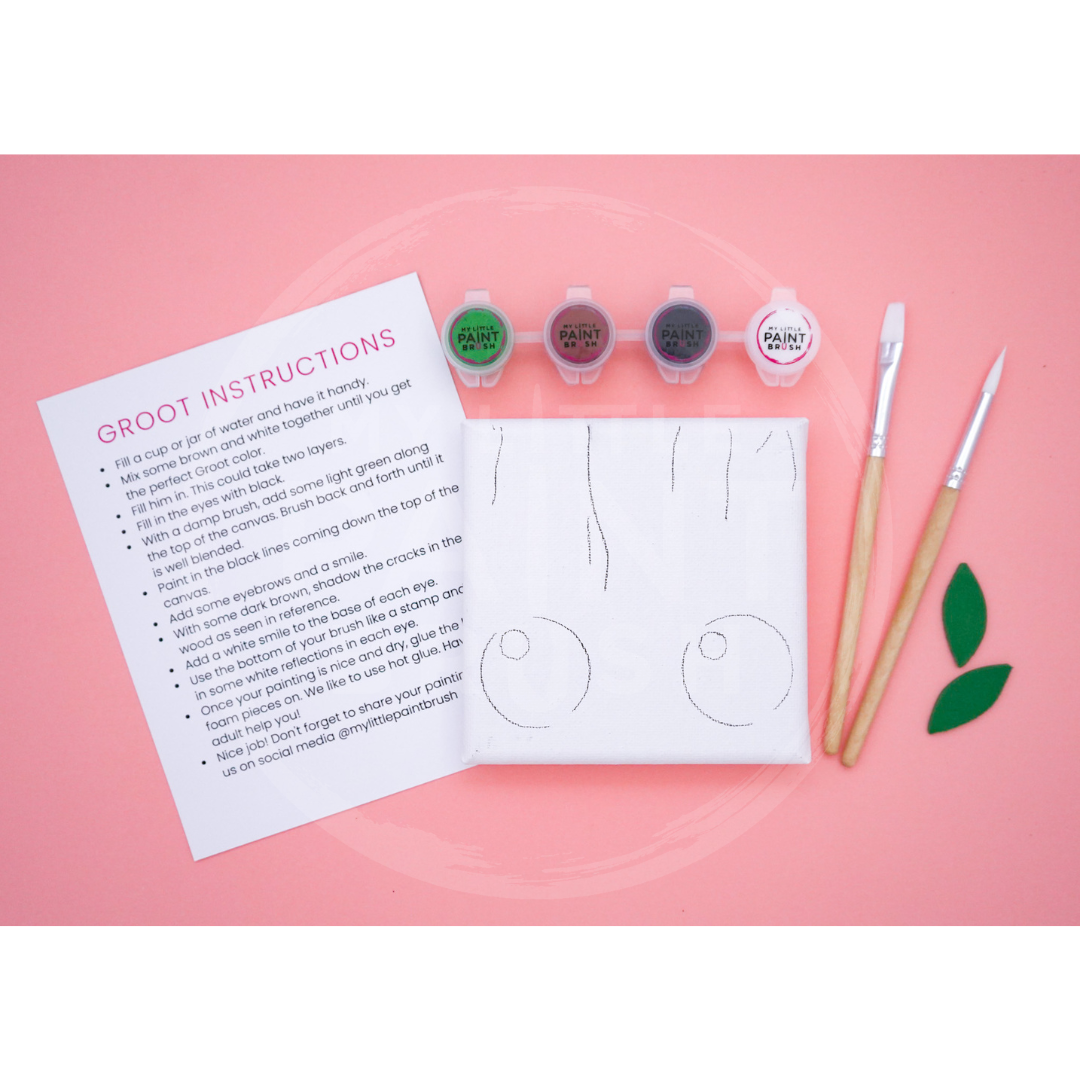 Groot Acrylic Paint Art Kit On Mini Canvas – My Little Paintbrush