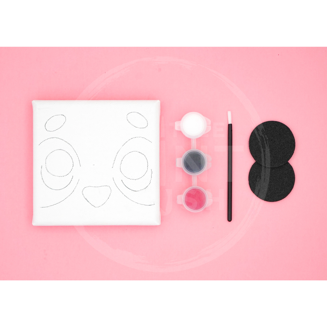 Panda Acrylic Paint Art Kit On Mini Canvas – My Little Paintbrush