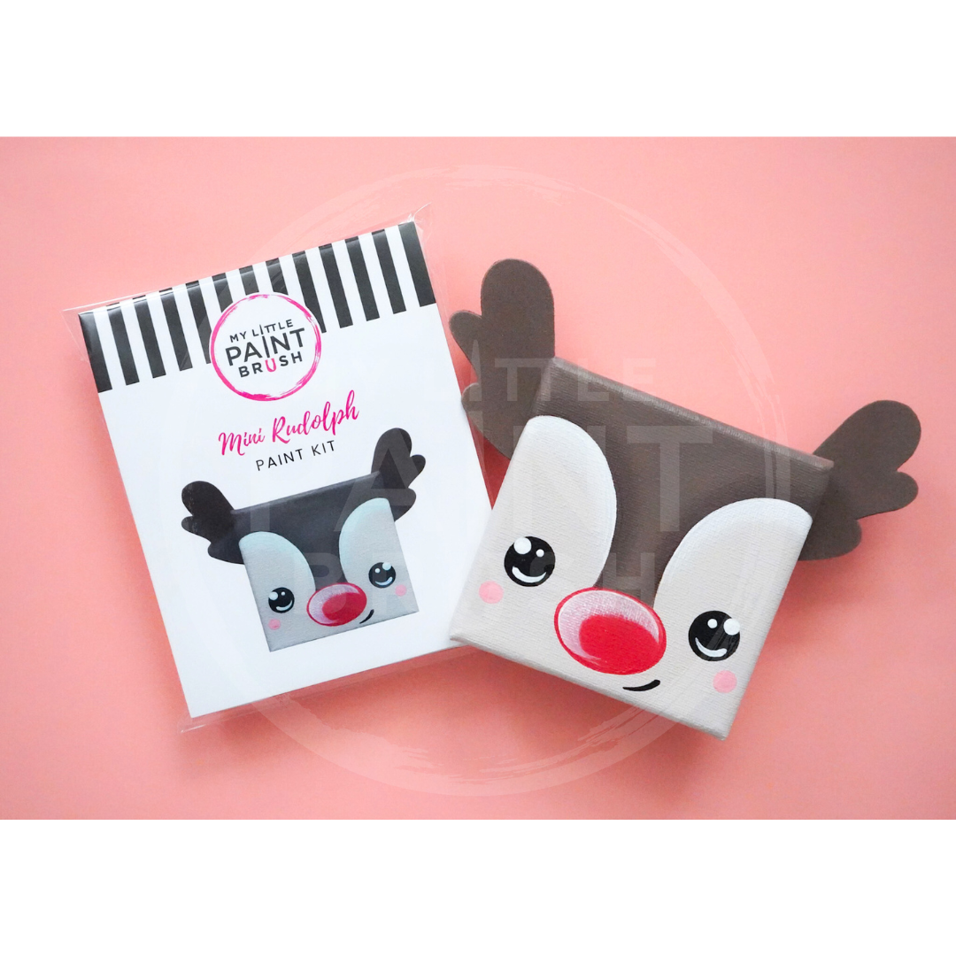 Rudolph Acrylic Paint Art Kit On Mini Canvas – My Little Paintbrush
