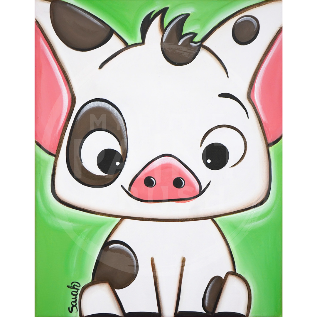 Pua Pig Acrylic Paint Art Kit On Canvas For Kids – My Little Paintbrush