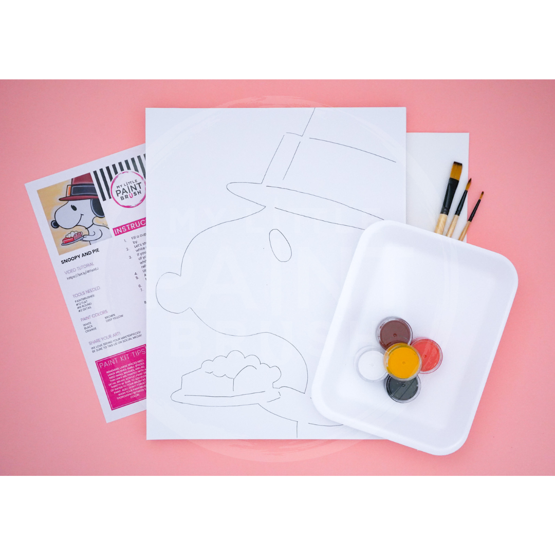 Snoopy and Pie Acrylic Paint Art Kit On Canvas For Beginners – My ...