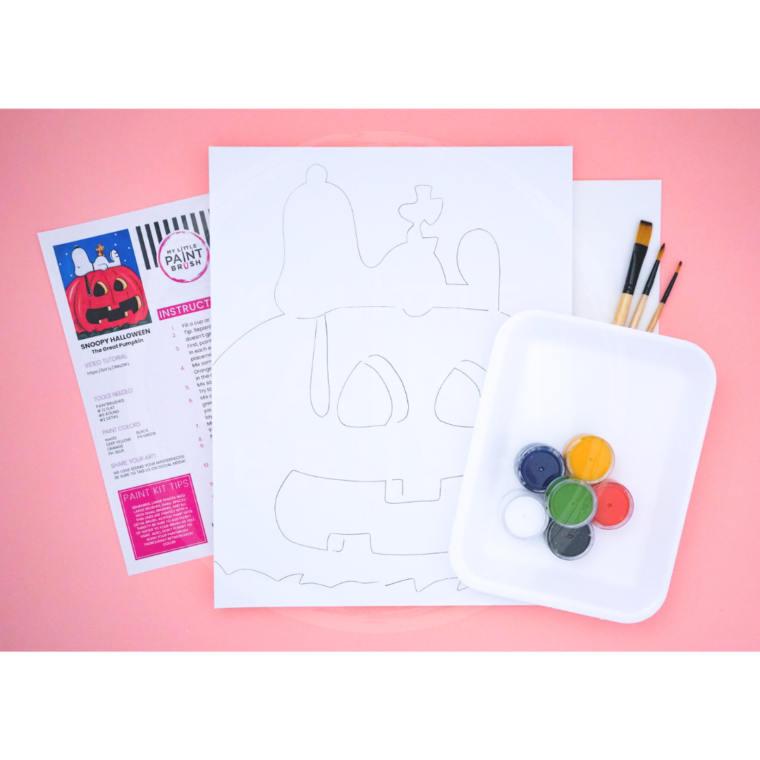 Snoopy Halloween Acrylic Paint Art Kit On Canvas For Beginners – My ...
