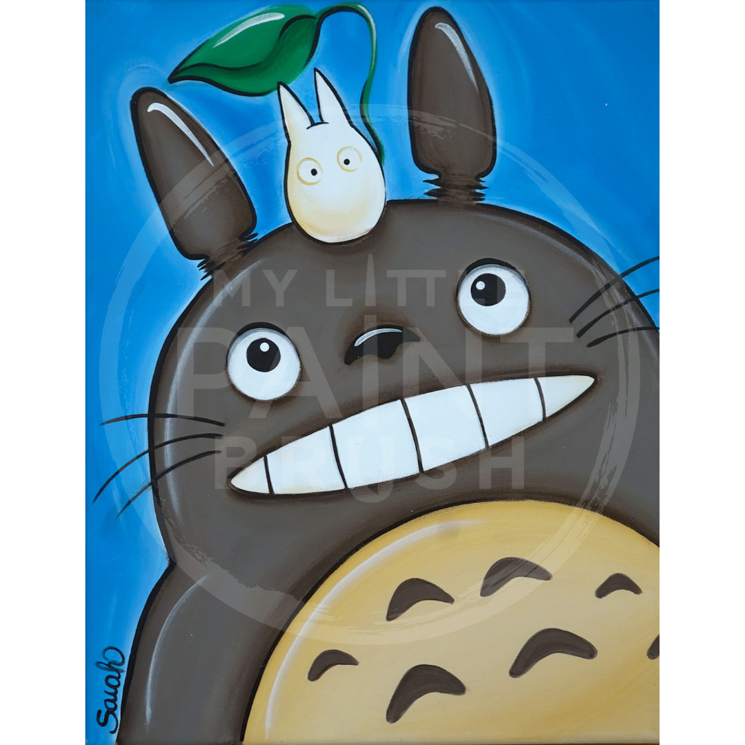 Totoro Acrylic Paint Art Kit On Canvas For Beginners – My Little Paintbrush