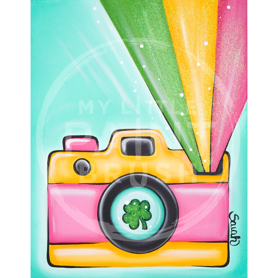 Rainbow Camera Acrylic Paint Art Kit On Canvas For Beginner – My Little ...